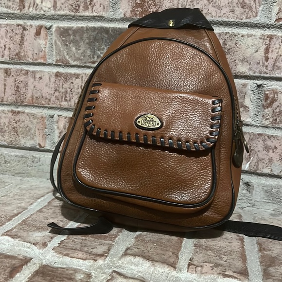 bessel | Bags | Bessel Leather Brown Backpack | Poshmark